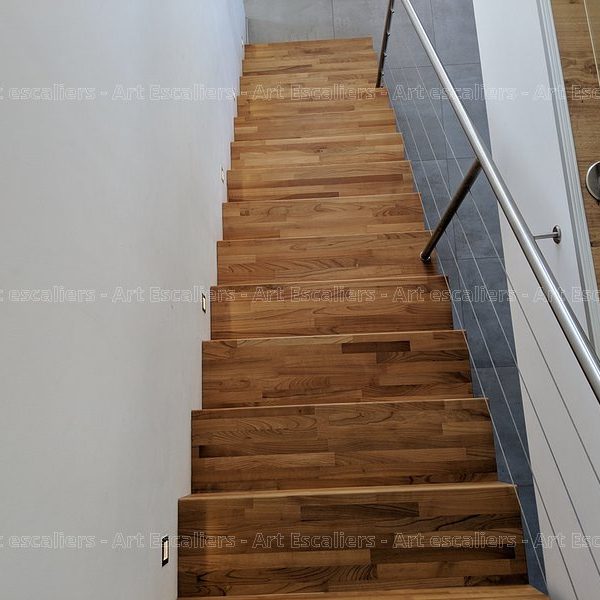Escalier design marche contremarche sans limon - Art Escaliers